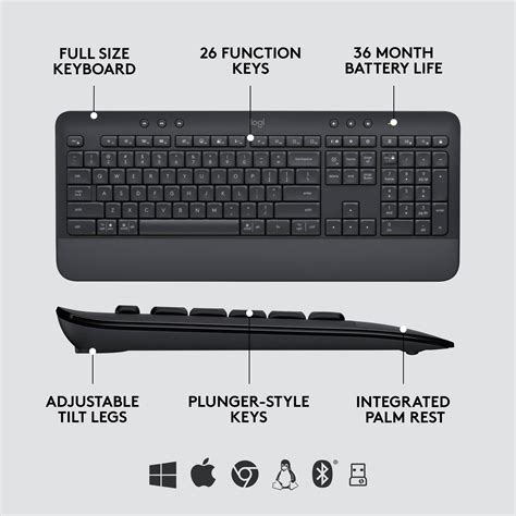 Logitech Signature Mk650 Combo For Business Full Size Wireless Keyboard