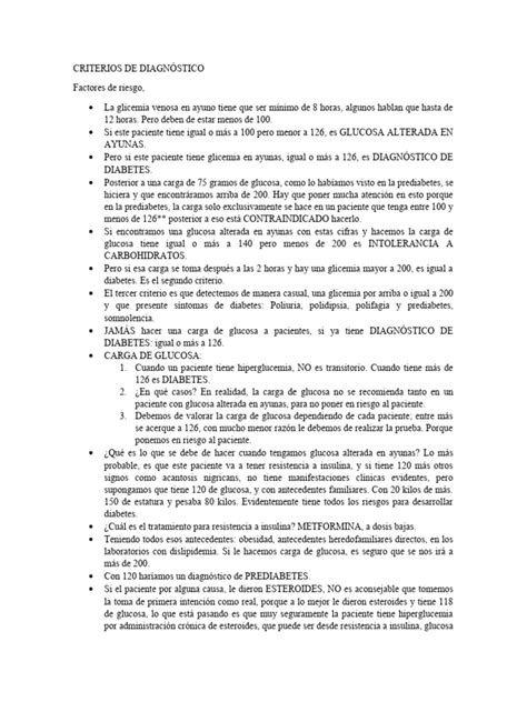 Criterios De Diagnóstic1 Descargar Gratis Pdf Diabetes El Embarazo