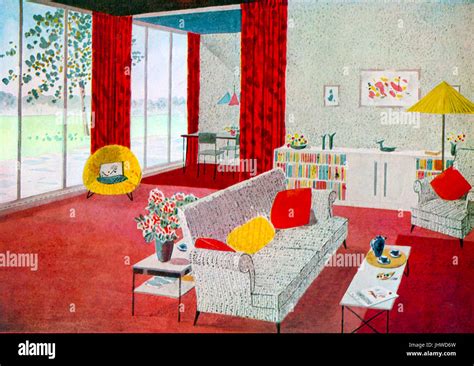1950s Interior Design Concept Sketches