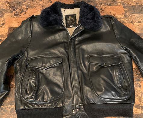 Vintage Cooper Flight Usn Bomber Leather Military Jac Gem
