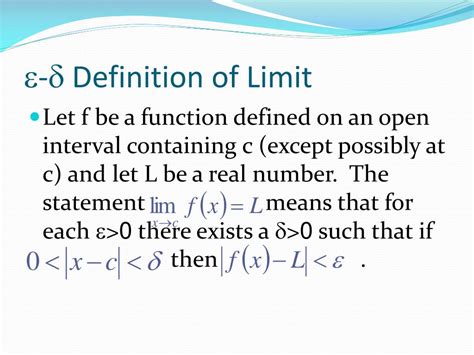 Ppt Formal Definition Of Limits Powerpoint Presentation Free Download Id 6895599