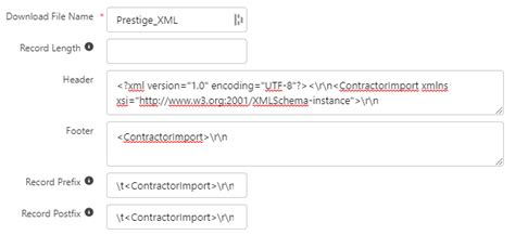 Example Header And Footer Configuration