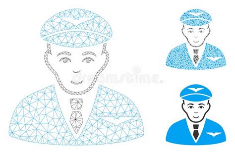 Pilot Vector Mesh Network Model And Triangle Mosaic Icon Stock Vector Illustration Of Army