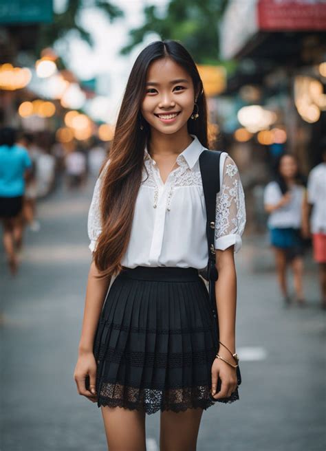 Smiling Filipina Girl In Shirt And Mini Skirt By Smartllama On Deviantart