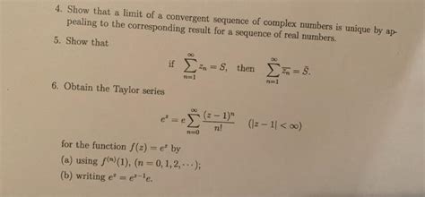 solved 4 show that a limit of a convergent sequence of