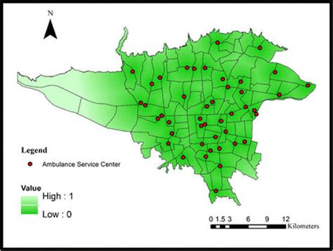Distance To The Nearest Ambulance Services Center Download Scientific Diagram