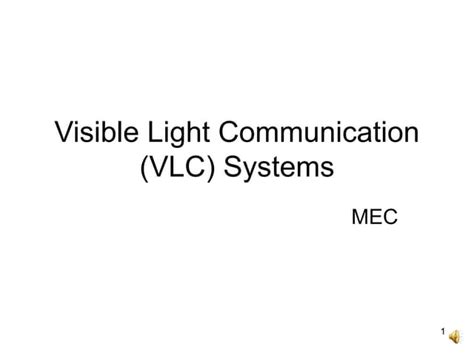 Visible Light Communication Vlc Systems Ppt