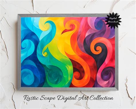 Colorful Swirl Abstract Art Digital Download Etsy