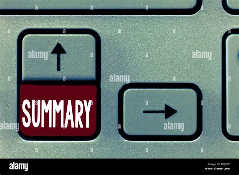 Word Writing Text Summary Business Concept For Brief Statement Abstract Synopsis Concise