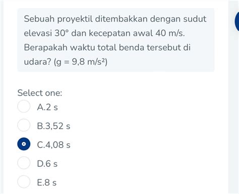 Sebuah Proyektil Ditembakkan Dengan Sudut Studyx