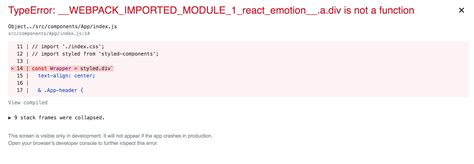 Reactjs Emotion Css Styled Gives Me Error Using Same Code As Example Stack Overflow
