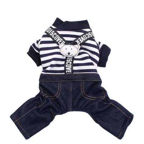 Badu Bg Гащеризон с раирани кучета котки гащеризони дизайн на мечки яке за домашни любимци