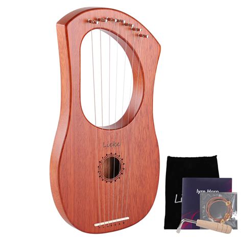 Lieke 7 String Lyre Harp Instrument With Tuning Wrenchmetal Strings
