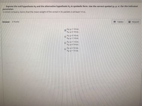 Solved Express The Null Hypothesis Ho And The Alternative Chegg Com