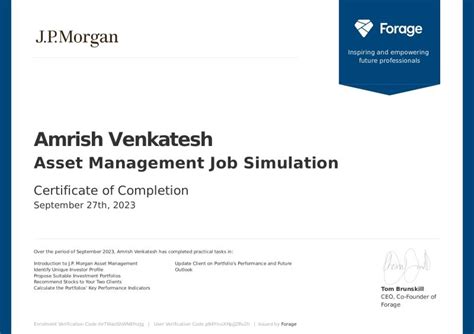 Amrish Kumar Venkatesh On Linkedin I Have Completed The Jp Morgan Asset Management Job