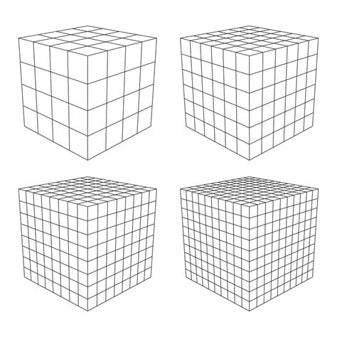 Premium Vector Wireframe Mesh Cube In Differenr Resolution Connection Structure Digital Data