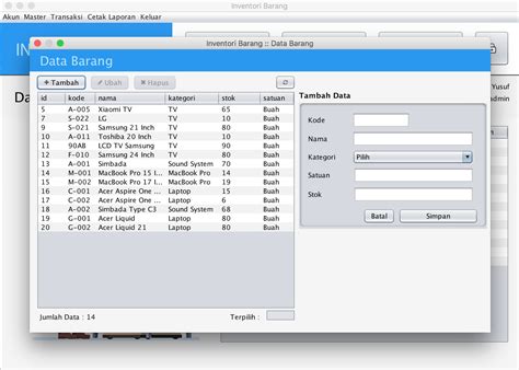 Aplikasi Inventori Barang Dengan Java ~ Muhamad Yusuf