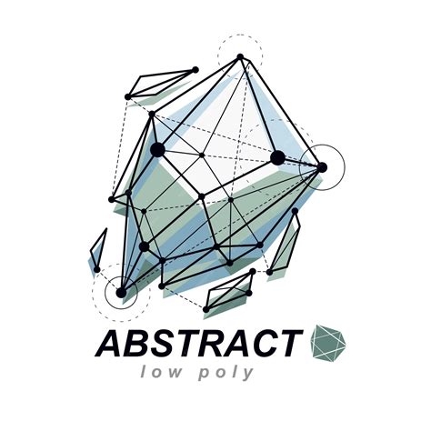 Premium Vector 3d Origami Abstract Mesh Object Vector Abstract