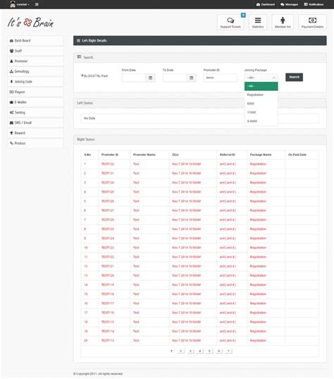 Member Lift Right Binary Status Sms E Wallet Paid Search