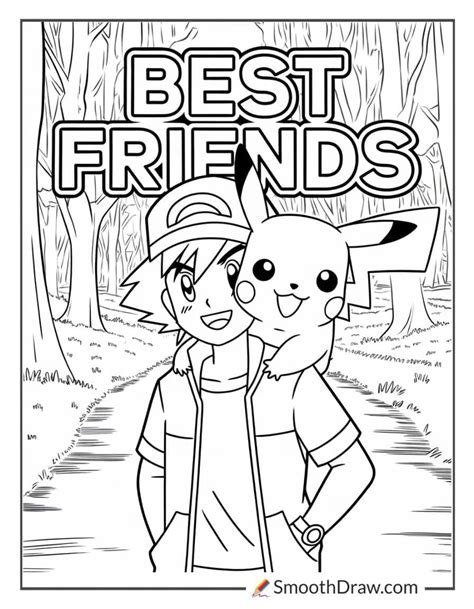 Ash And Pikachu Coloring Pages Pokemon Ash 1