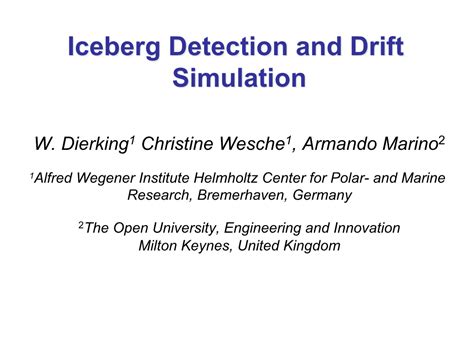 Iceberg Detection And Drift Simulation Docslib