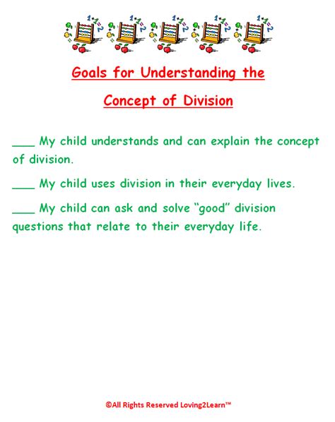 Super Subjects Mighty Math Operations Understanding The Concept Of Division Goals