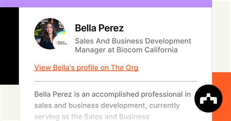 Bella Perez Sales And Business Development Manager At Biocom California The Org
