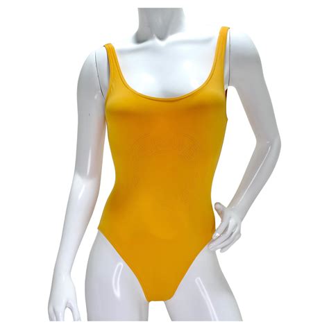 Hermes Logo Orange One Piece Swimsuit Gem