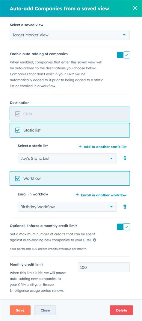 Configure Research Intent