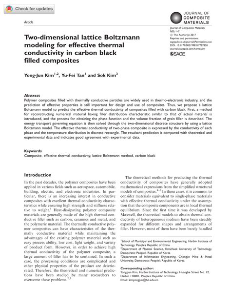 Pdf Two Dimensional Lattice Boltzmann Modeling For Effective Thermal