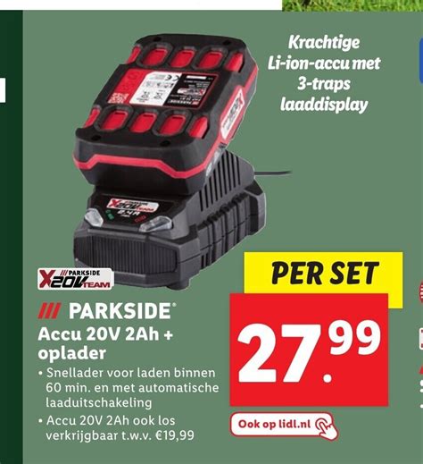 Parkside Accu V Ah Oplader Aanbieding Bij Lidl