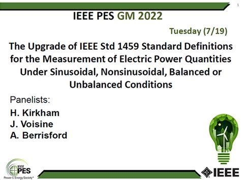 The Upgrade Of Ieee Std 1459 Standard Definitions For The Measurement Of Electric Power