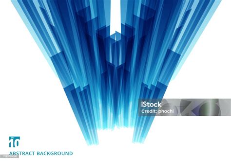 복사 공간을 가진 백색 배경에 추상적인 운동 기하학적 빛나는 파란 겹쳐 기술 개념 전망 0명에 대한 스톡 벡터 아트 및 기타 이미지 0명 가리기 개념 Istock