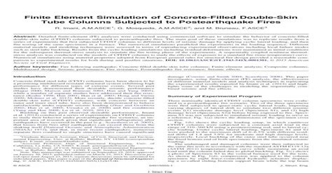 Pdf Finite Element Simulation Of Concrete Filled Double Skin Tube