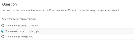 Solved Question You Are Told That A Data Set Has A Median Of Chegg Com