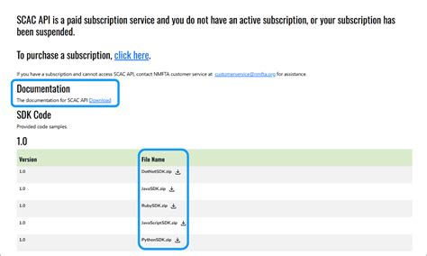 Viewing Scac Api Documentation And Sdk Nmfta Help Center