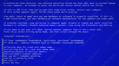 Computer Error Screen Funny