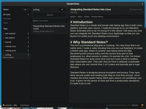 Integrating Standard Notes Into Linux Tekbyte