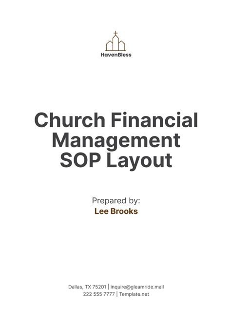 Free Church Financial Management Sop Layout Template To Edit Online