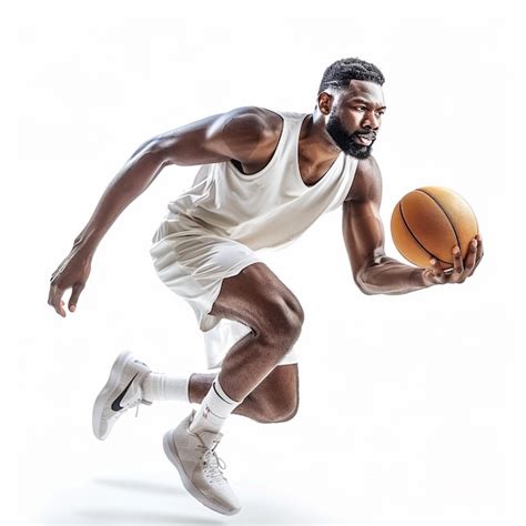 Young Caucasian Basketball Player Of Team In Action Motion In Jump