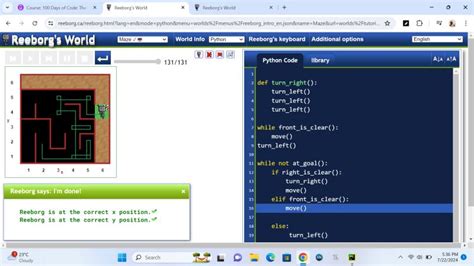 Completed 100daysofcode Project On Robot Movement Kehinde Temitope