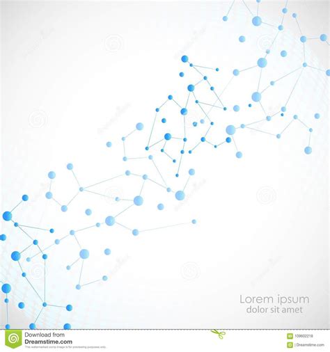 abstract vector connect circle with molecular structure stock vector