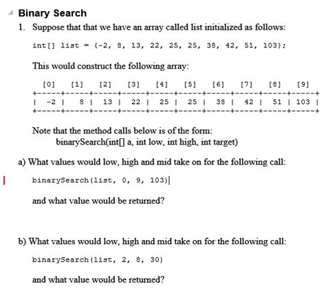 solved binary search 1 suppose that that we have an array