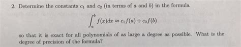 Solved 2 Determine The Constants C1 And C2 In Terms Of A Chegg Com