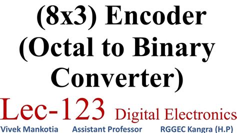 8x3 Encoder Octal To Binary Converter Lec 123 Youtube