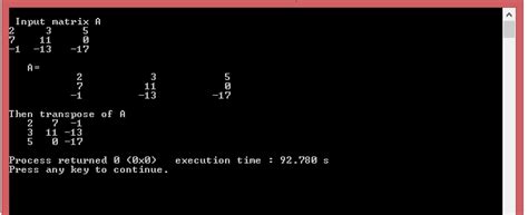 Fortran Programming Transpose Matrix