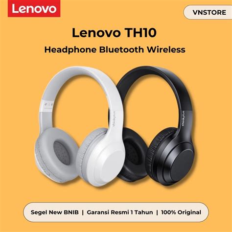 Jual Lenovo TH10 Headphone Bluetooth 5 0 Wireless Headset Earphone Dual Mode Stereo Bass