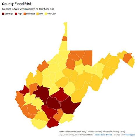 West Virginia Flood Risk By County