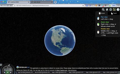 【已解决】mac中运行cesium的demo：hello World地球 在路上
