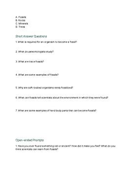 Fossils Webquest National Geographic By Joe O Donnell TPT